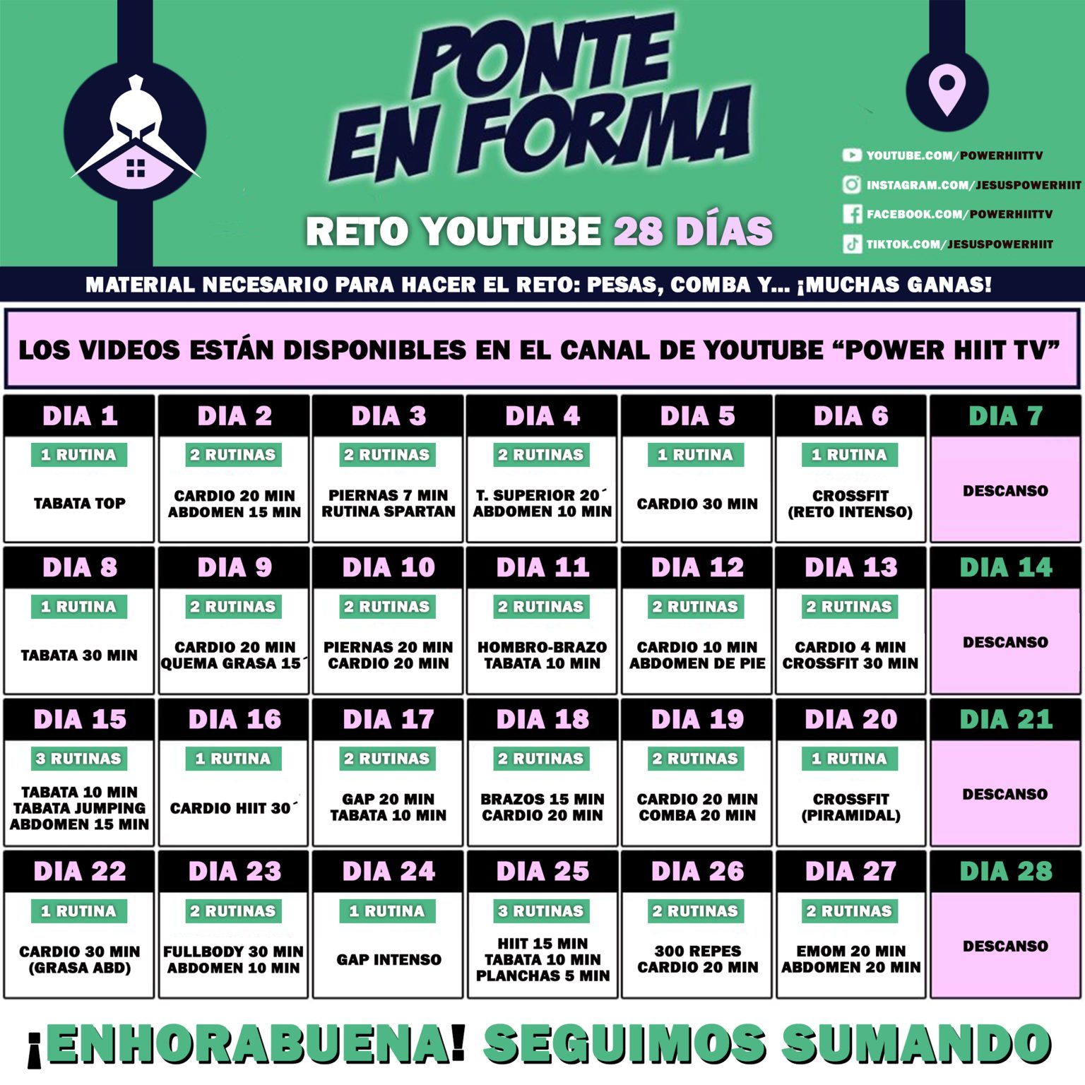 PLAN DE ENTRENAMIENTO PONTE EN FORMA - POWER HIIT TV